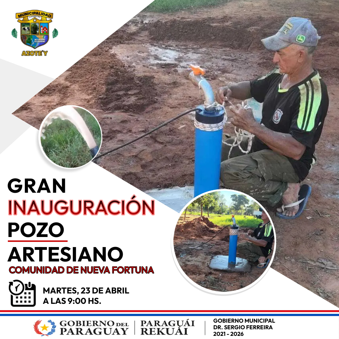 PROYECTO INSTALACIÓN DE POZO ARTESIANO – Municipalidad de Azotey